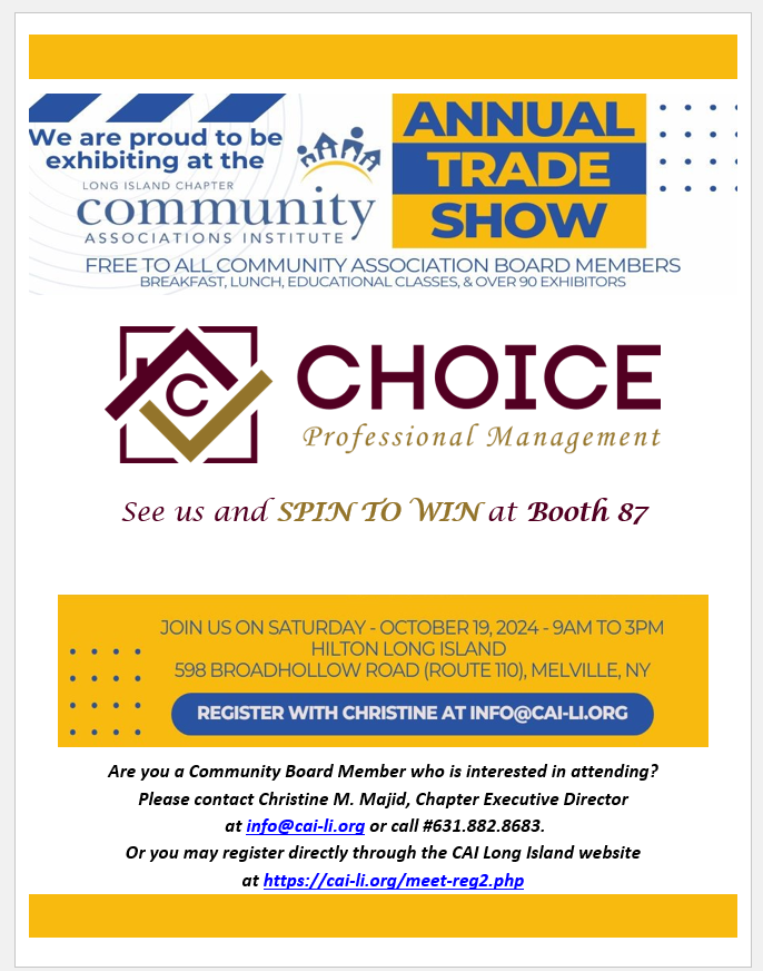 CAI Long Island Trade Show 2024 – Choice Professional Management